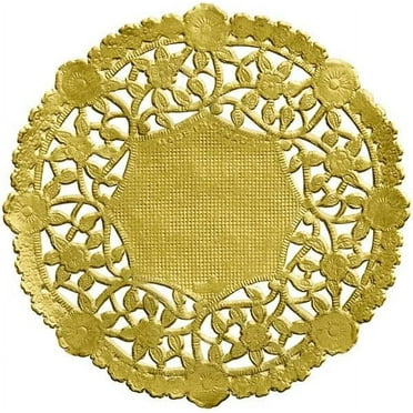 Efavormart 50 Pack Round Gold Paper Doilies, Food Grade Lace Paper ...