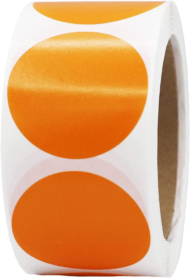 Orange Color Coding Labels for Organizing Inventory 2 Inch Round Circle ...