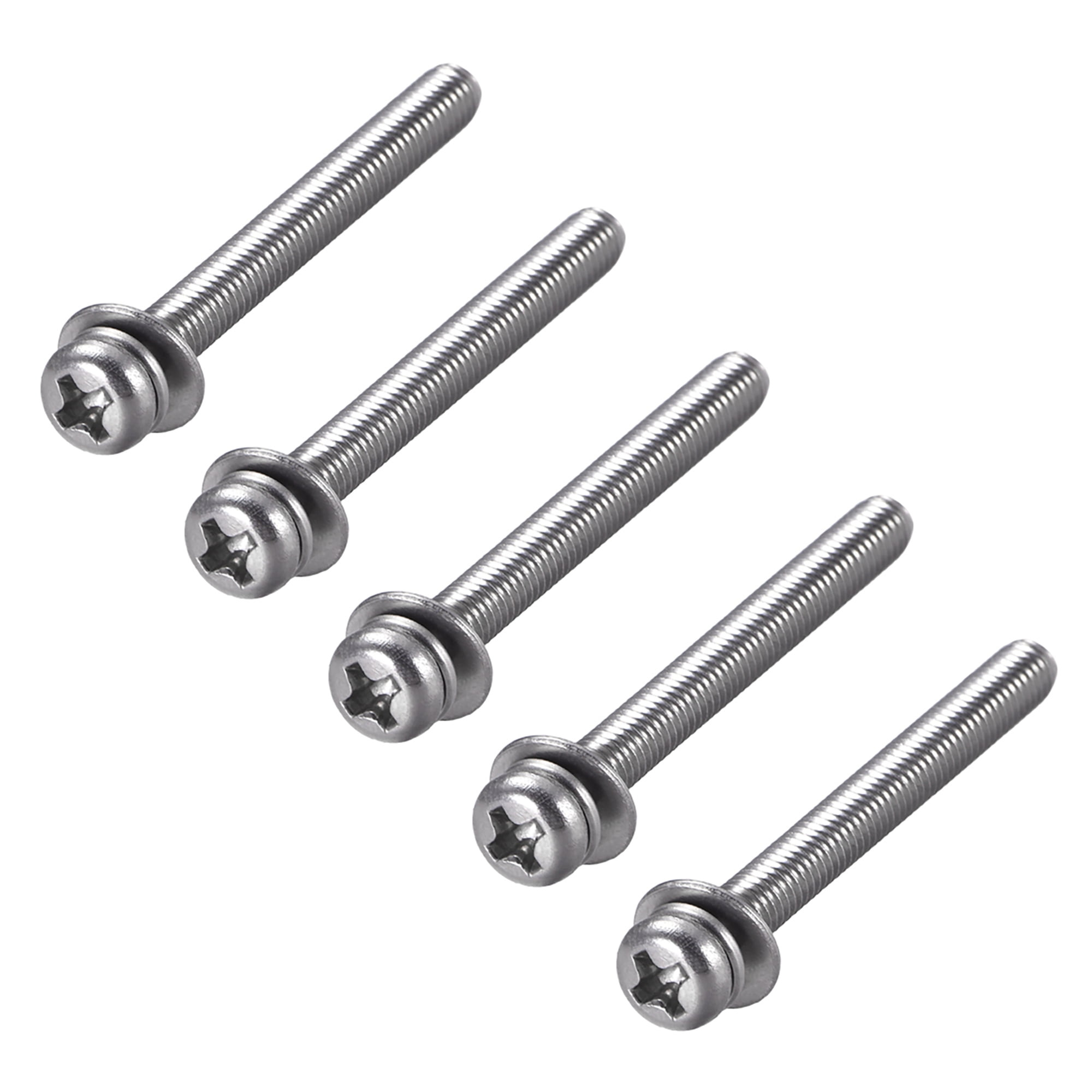 M4 x 50mm Stainless Steel Phillips Pan Head Machine Screws Bolts ...