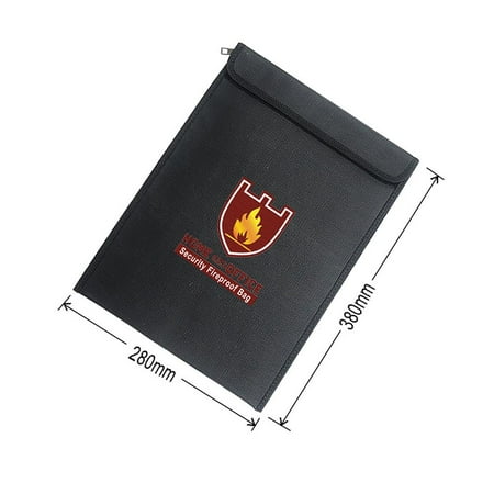 Fireproof Document Bag Large Fire and Water Resistant Money security ...