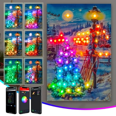 Northlight Fiber Optic and LED Lighted Snowy Christmas House Canvas ...