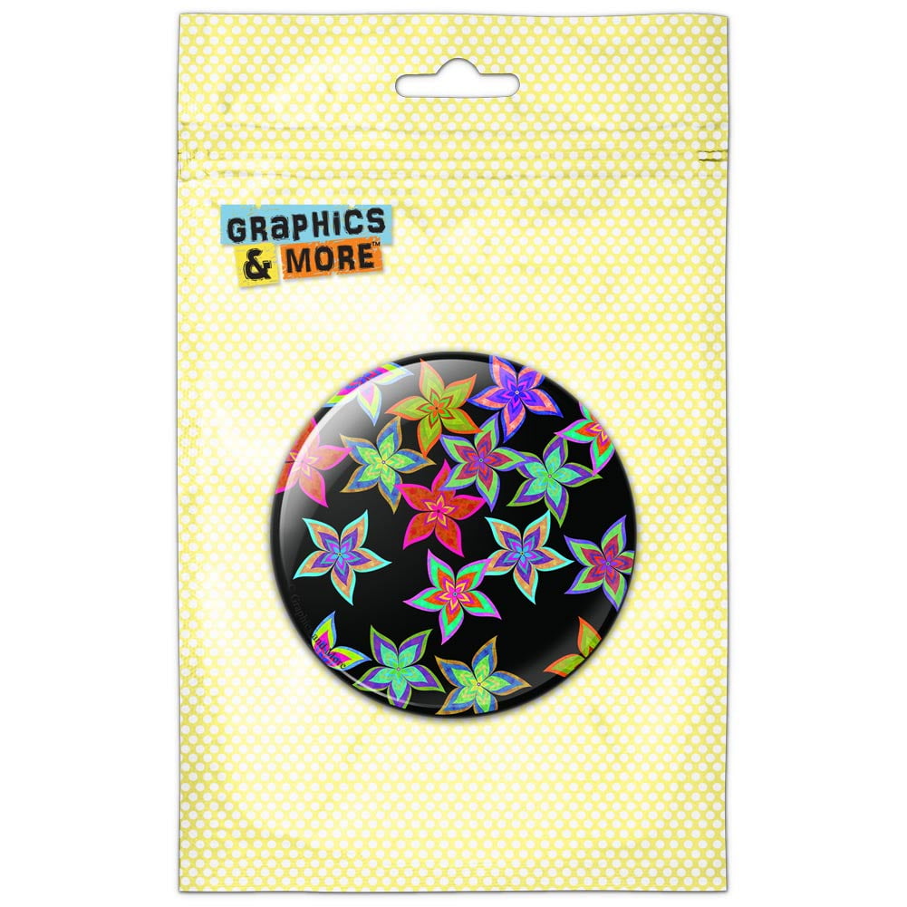 Pinwheel Flowers Black Refrigerator Button Magnet - Walmart.com