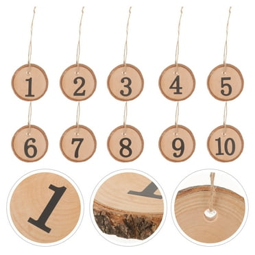 JLFNYA Wooden Table Numbers,10Pcs 1-10 Wedding Table Numbers Hanging ...