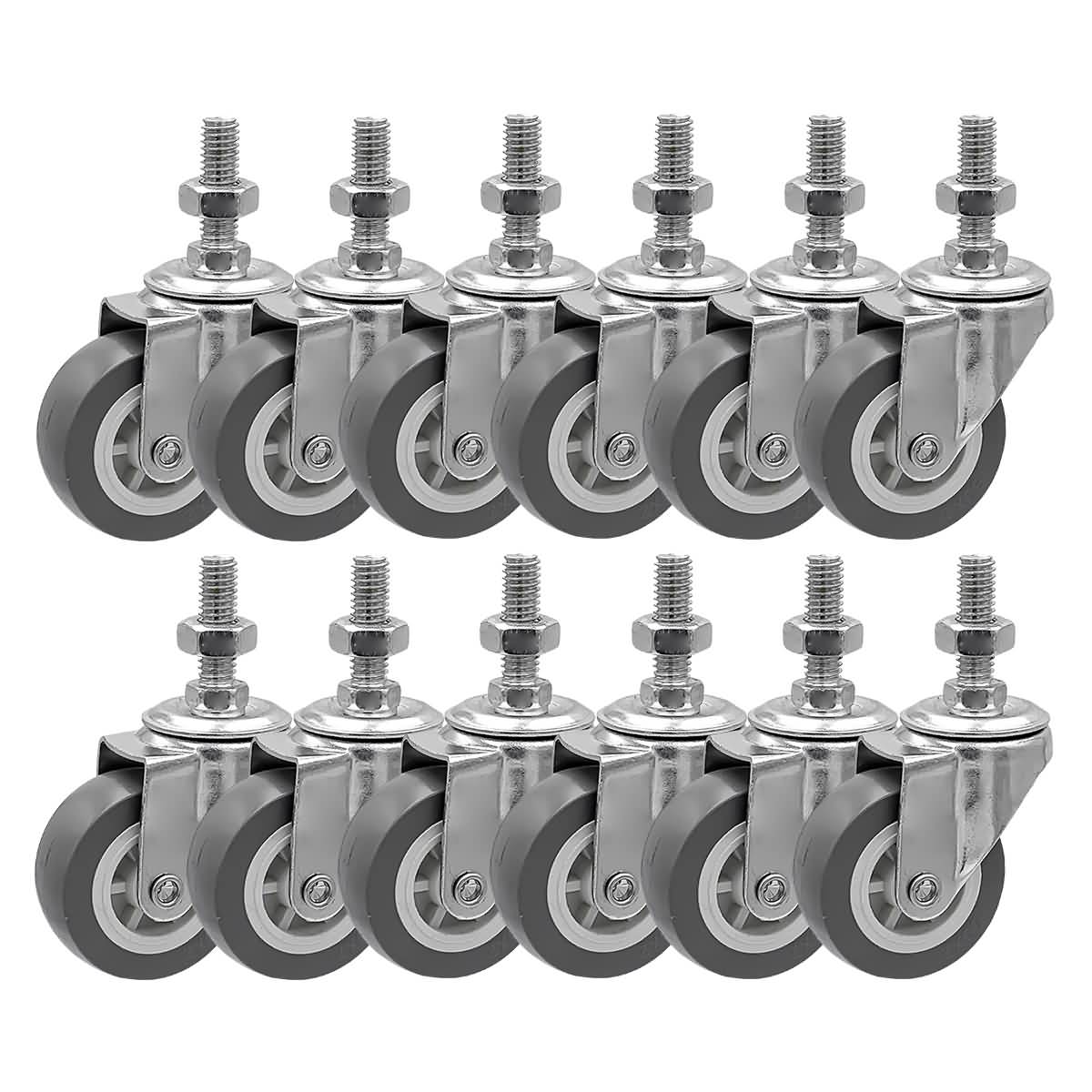 FactorDuty 2 Inch Grey Caster Wheel 3 8 1 2 Threaded Stem Mount factorduty-2-inch-grey-caster-wheel-3-8-1-2-threaded-stem-mount