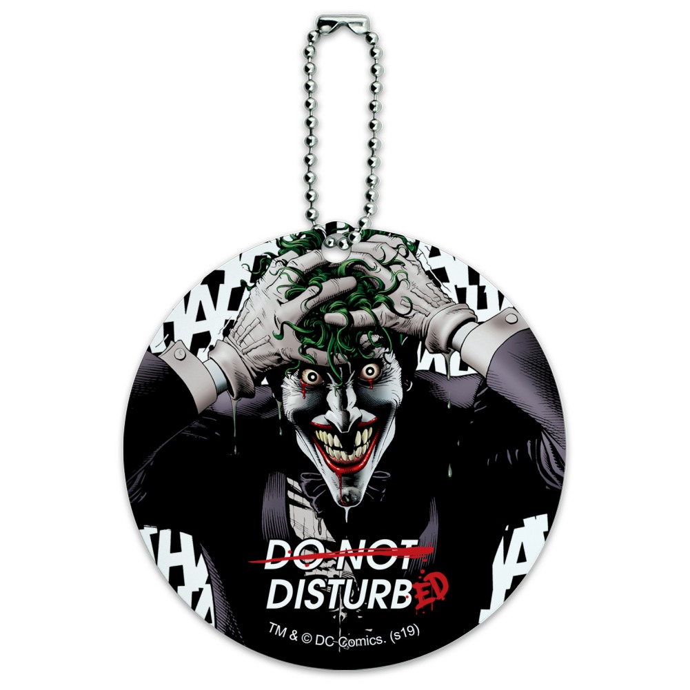 Batman Disturbed Joker Round Luggage ID Tag Card Suitcase Carry-On ...