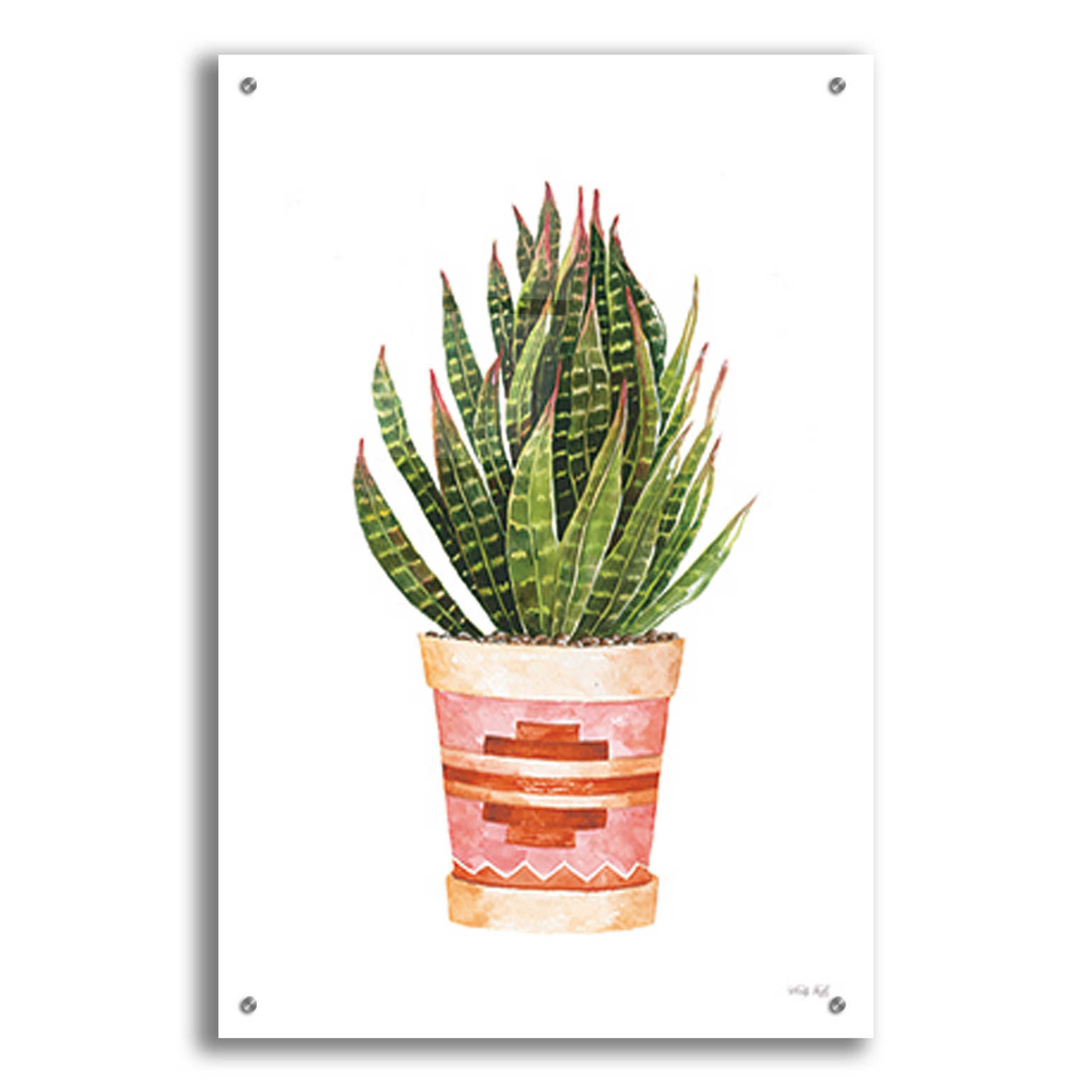 Epic Art 'Aztec Pot IV' by Cindy Jacobs, Acrylic Glass Wall Art, 24"x36 ...