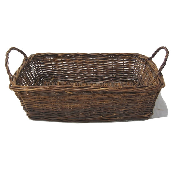 Red Willow Rectangular Tray Basket with Handles - Large 21in - Walmart.com