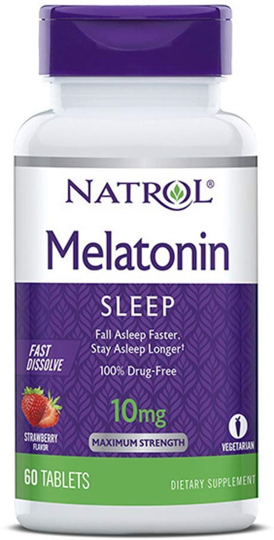 Natrol Sleep Fast Dissolve Melatonin Tablets 10mg, Strawberry Natural ...