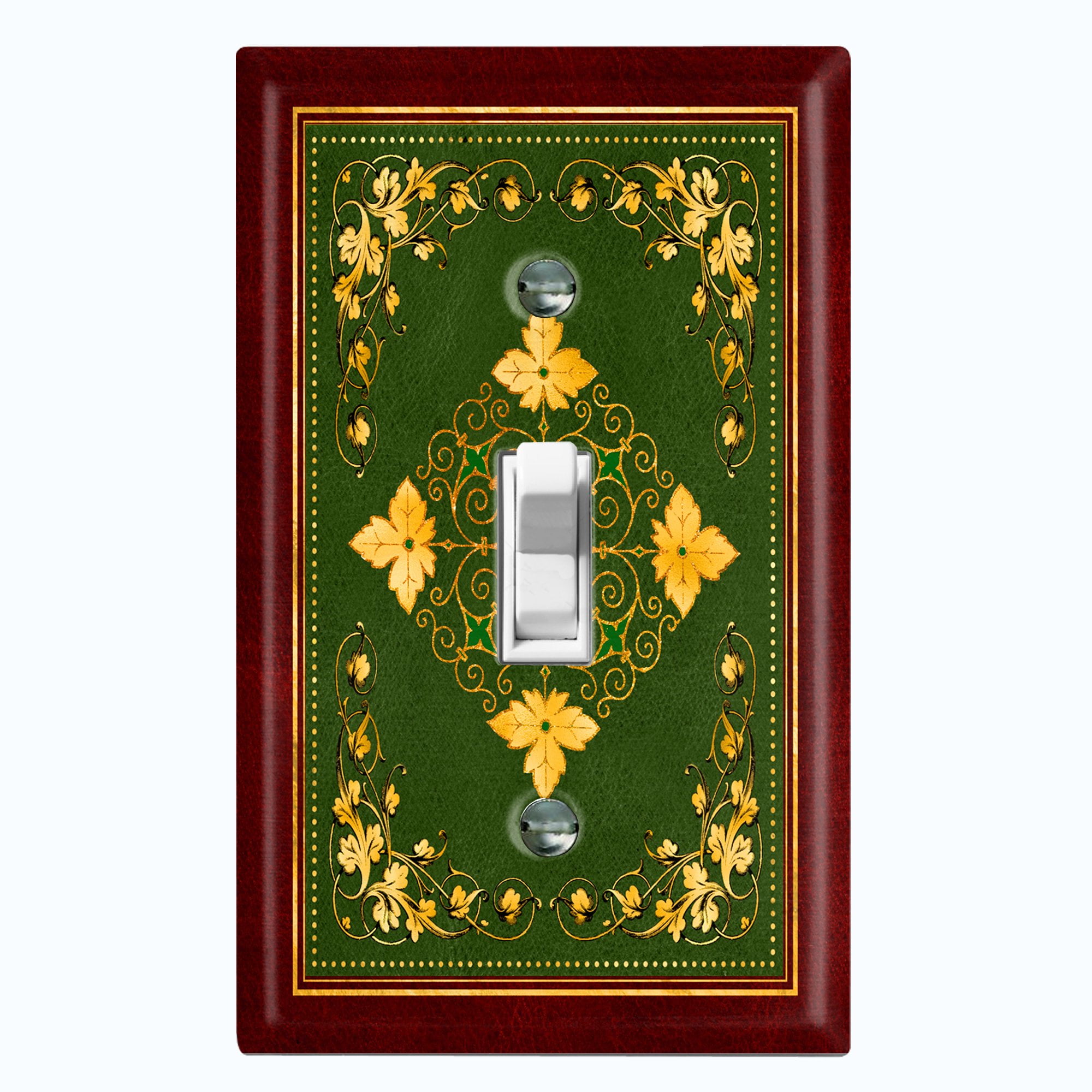 Metal Light Switch Plate Cover Elegant Starry Night Maroon Tile Frame ...