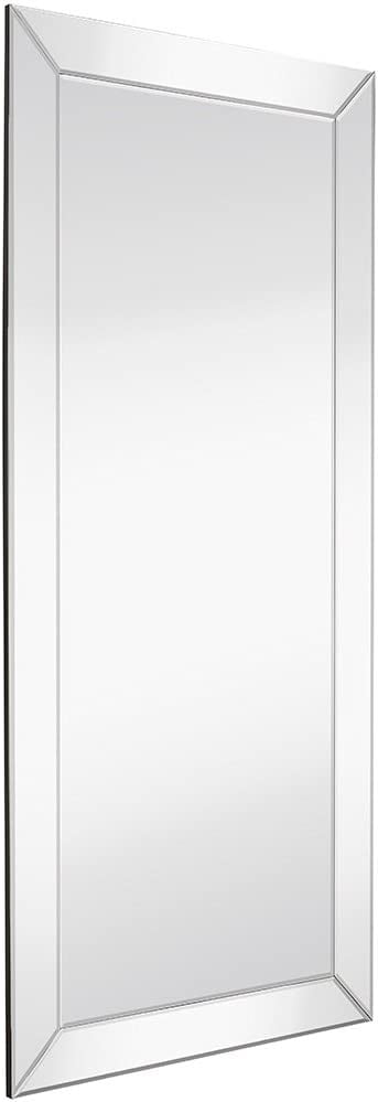 Hamilton Hills Large Silver Mirror With Angled Beveled Frame - 24 X 54 ...