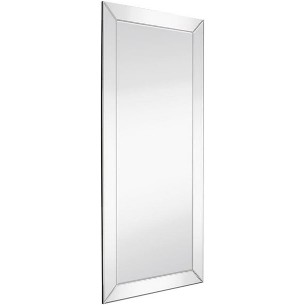 Hamilton Hills Large Silver Mirror With Angled Beveled Frame - 24 X 54 ...