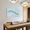 Cuba Map Poster Artworks Picture Print Poster Wall Art Painting Canvas ...
