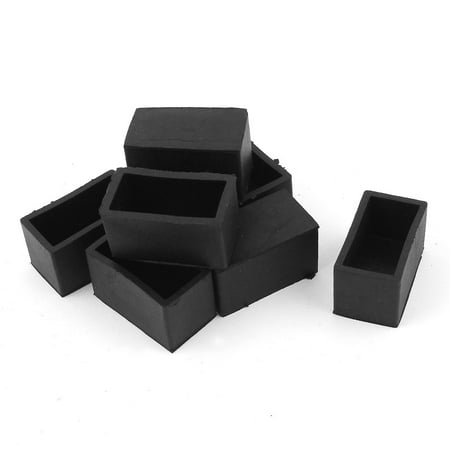 8pcs Rubber Rectangle Tubing Covers Insert Leg End Caps Protector 40mm ...