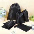 16Pcs 4 Styles Polyester Bags with Drawstring Ropes Rectangle Black 16 ...