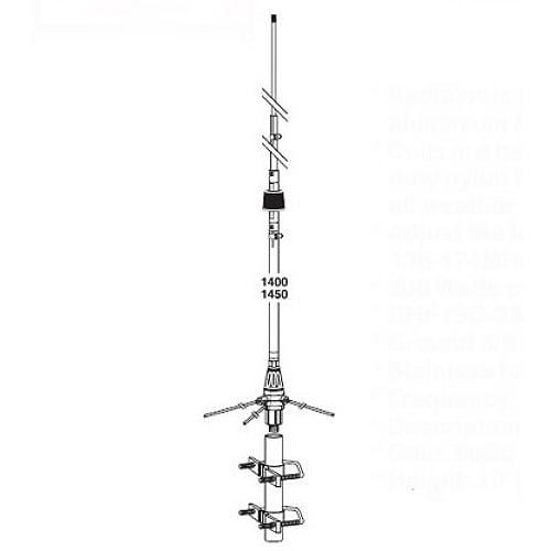 Tram 1400 Aluminum 6dBd Gain VHF 135MHz-174MHz Base Station Antenna ...