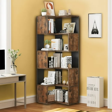 TribeSigns Corner Shelf stand, 5 Tier Corner Bookshelf small Bookcase ...