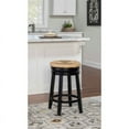 Home Square 25.5" Wood Swivel Counter Stool in Black - Set of 3 ...