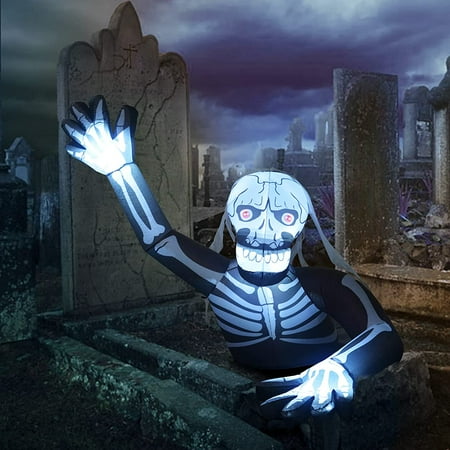 GOOSH 5 FT Height Halloween Inflatables Outdoor Skeleton Zombie Raising ...