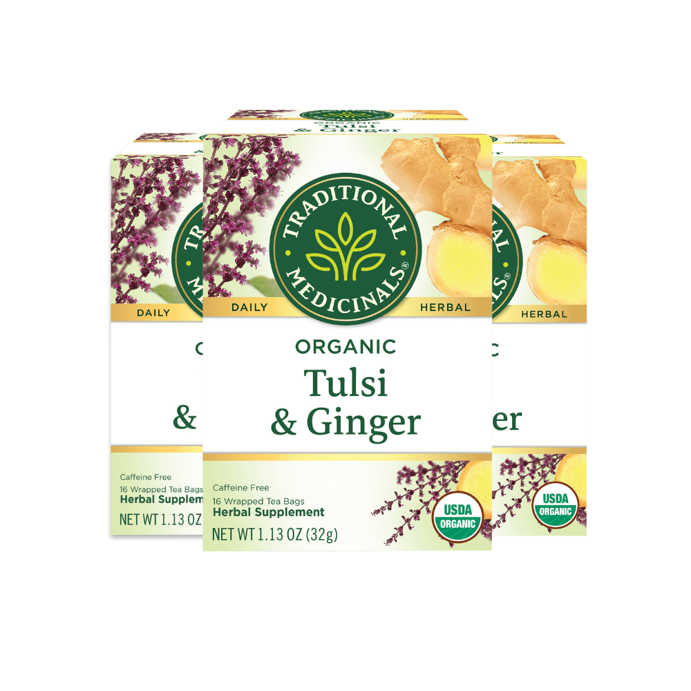 Traditional Medicinals Tulsi with Ginger Herbal Tea Organic, 16 CT ...