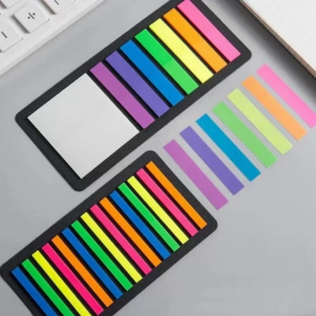 2x Fluorescent Page Markers , Index Tab Stickers, Highlighter Strips ...