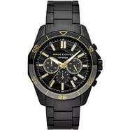 Armani Exchange Men's Diamond Accent Brown Leather Strap Watch 46mm ...