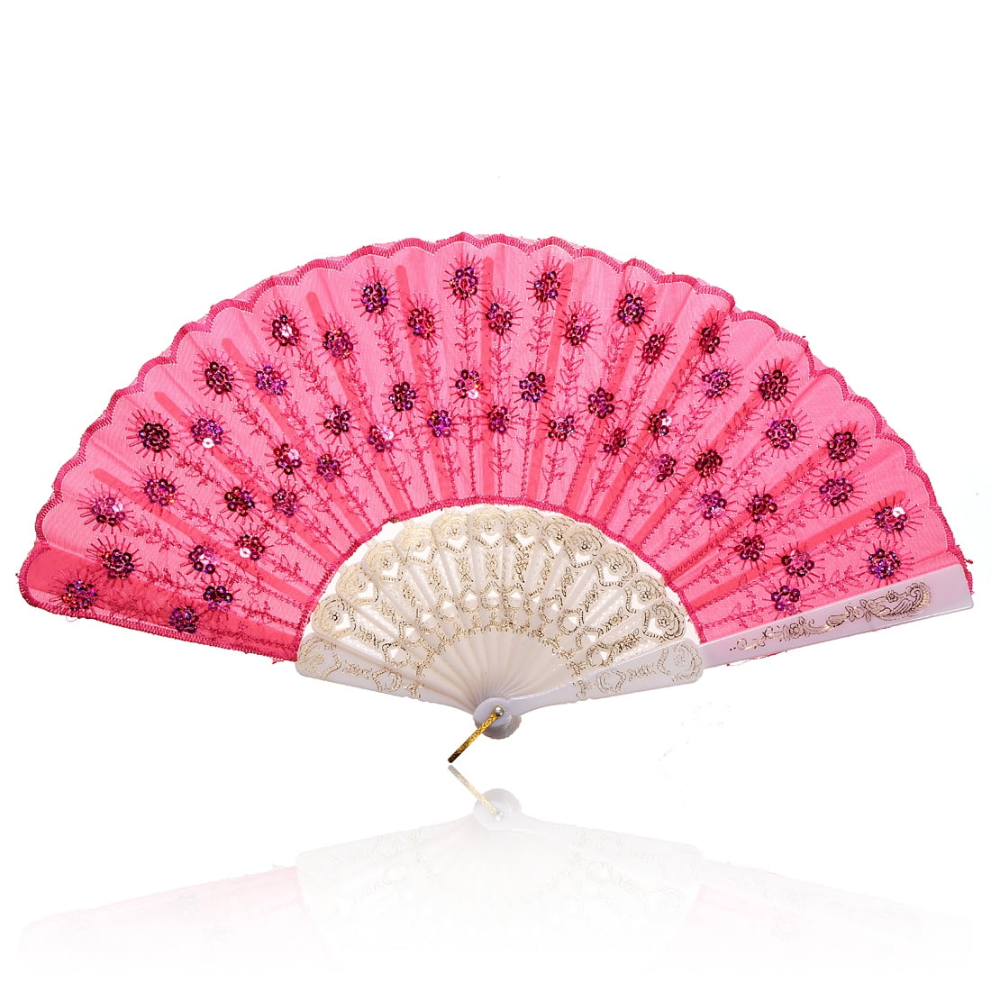 Silk Handheld Folding Fans Lace Hand Held Dance Spanish Style Fans ...