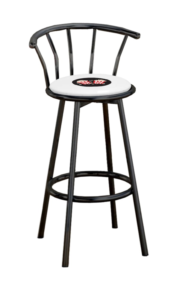 The Furniture King Bar Stool Black Metal with a Food or Drink Themed ...