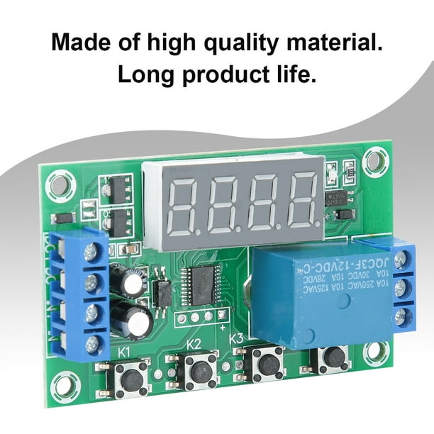 Relay Module,1-Way 12V Relay Module,Multifunctional Cycle Delay Circuit Switch,Time Adjustable ...