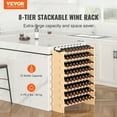 BENTISM 72 Bottle Stackable Modular Wine Rack Bamboo Wood Display Shelf ...
