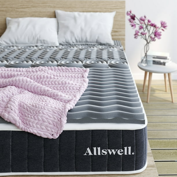 Allswell 2" 5-Zone Cooling Titanium Memory Foam Mattress Topper, Queen ...