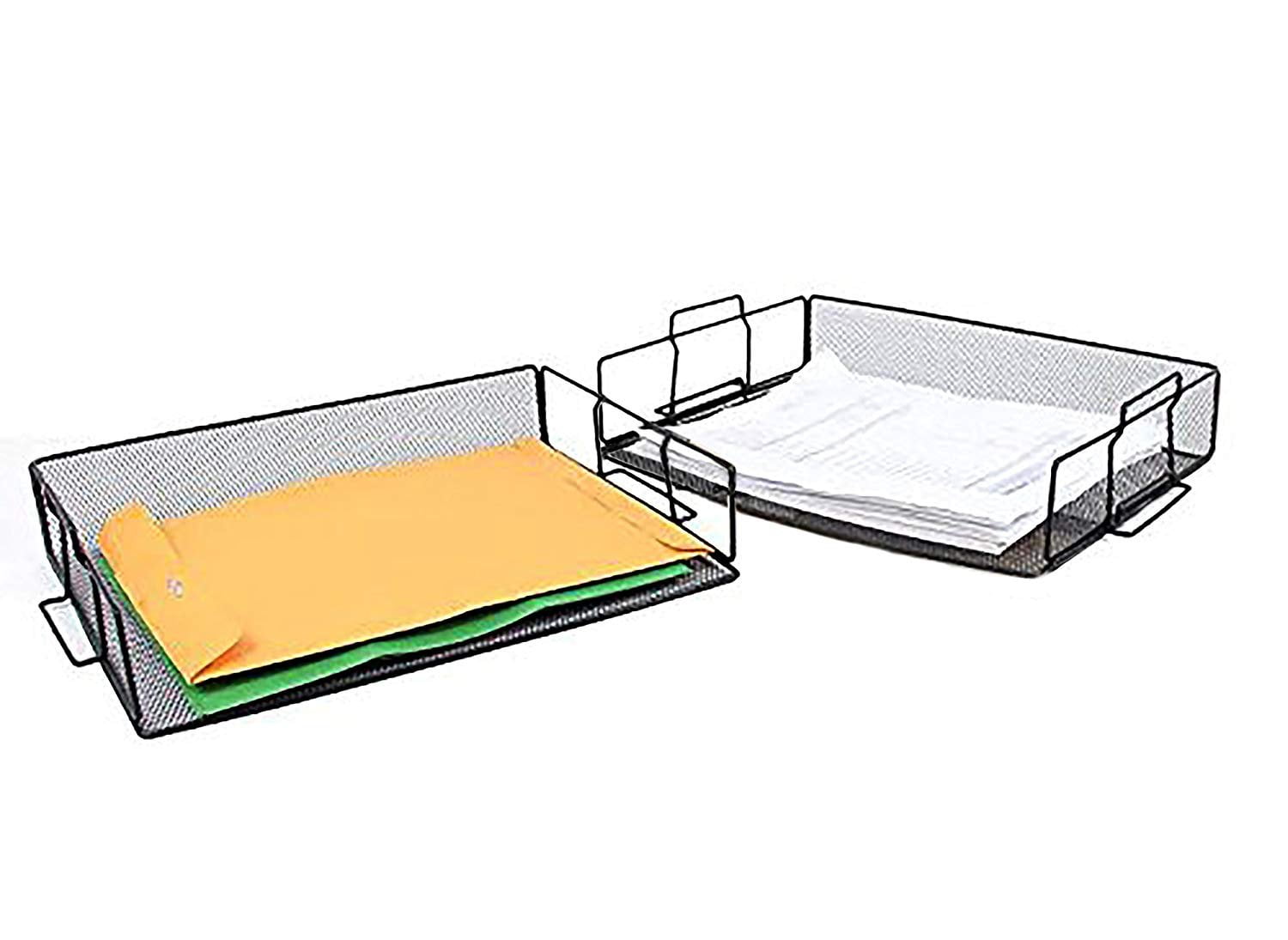 black steel mesh 2 tier shelf paper holder, pemium quality desk ...