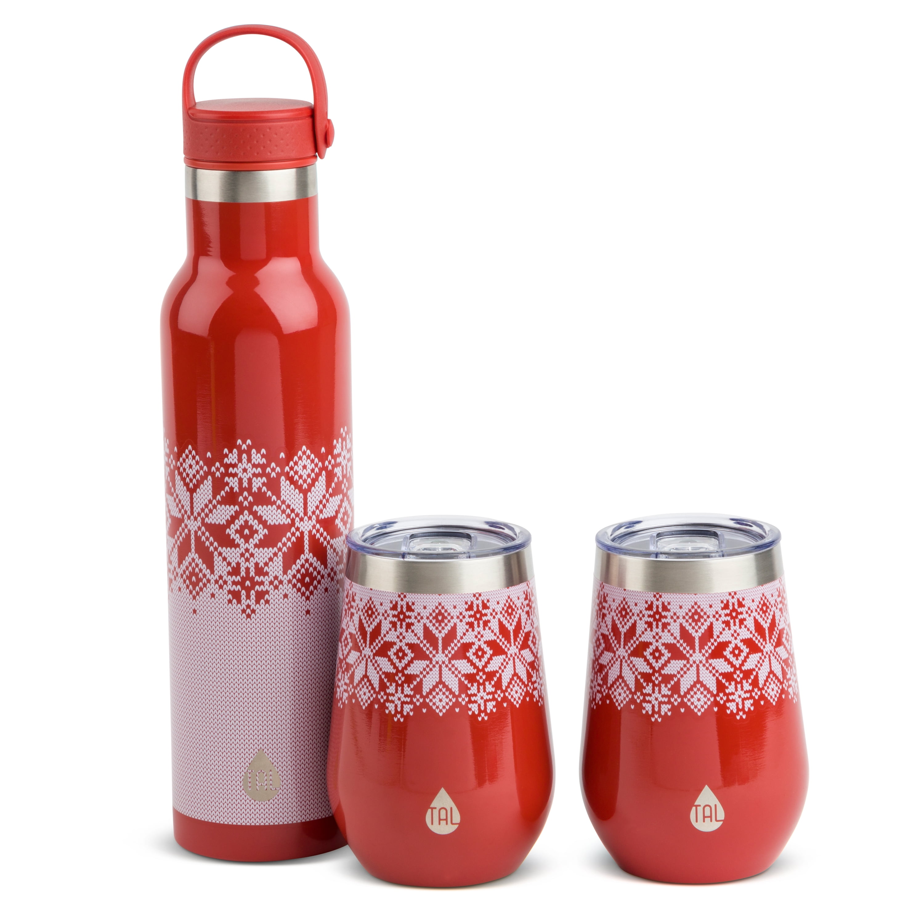 TAL Stainless Steel 26 fl oz Merlot Bottle and 12 fl oz Wine Tumbler, 3 ...