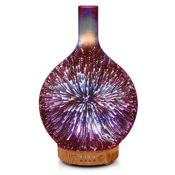 Porseme 100ml Rose Gold Essential Oil Diffuser 3D Glass Aromatherapy ...