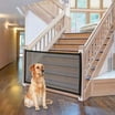 Wooden Expandable Accordion Dog Gate, Retractable Safety Barrier for ...