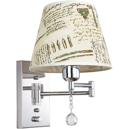 Dimmer Rotary Switch Swing Arm Wall Lamp with Switch On/Off Wall Sconce ...