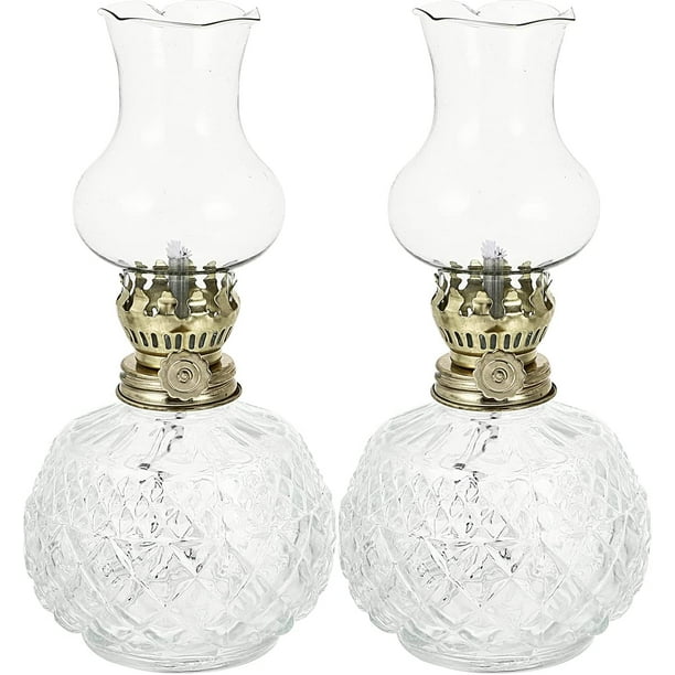 1 Pair Retro Oil Lamp, Clear Kerosene Oil Lamp Lantern Indoor Use ...