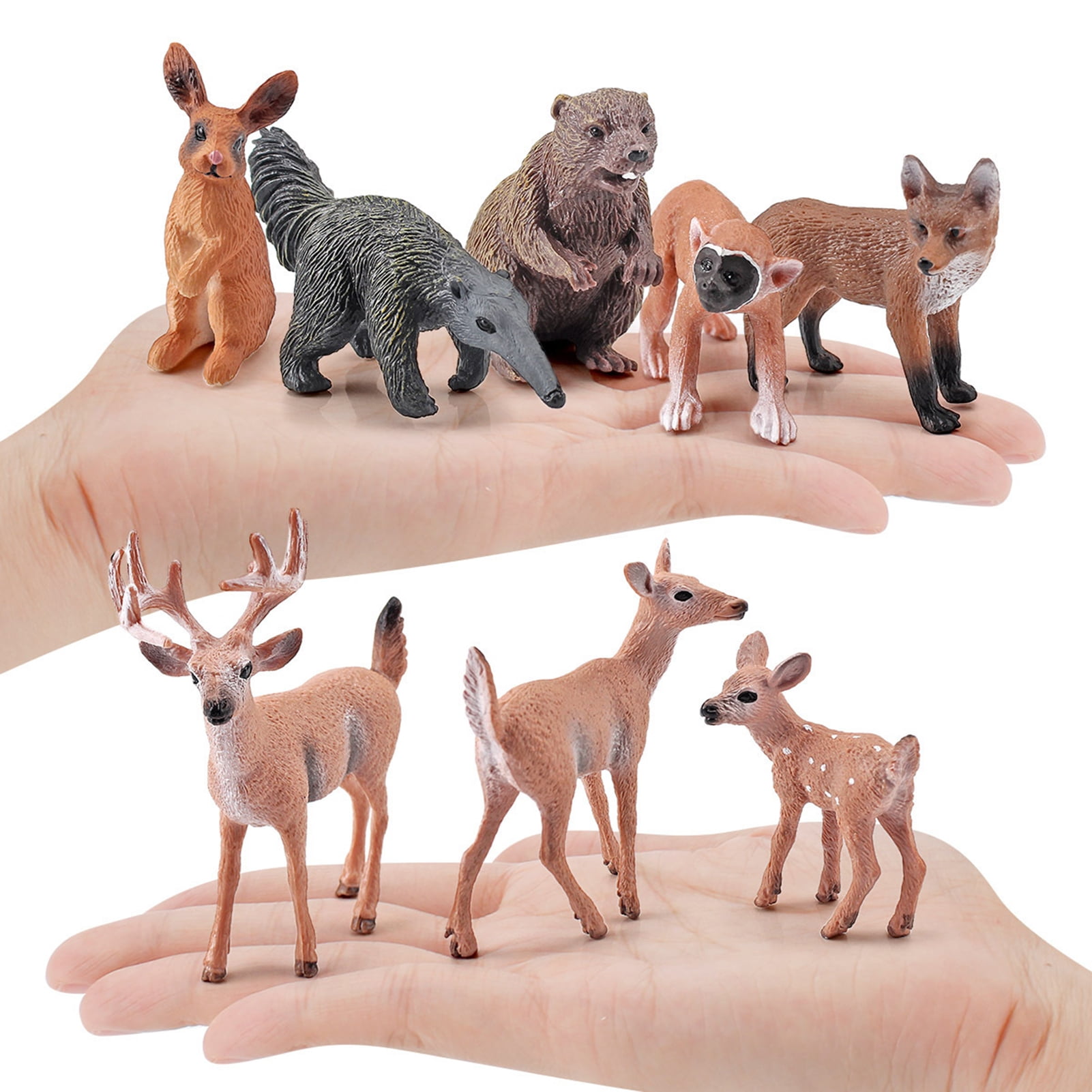 Travelwant 8Packs Mini Wildlife Toy Figurine Cake Top Decoration ...