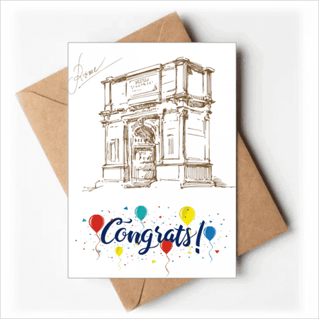 Arch of Rome Wedding Cards Congratulations Greeting Envelopes | Walmart ...