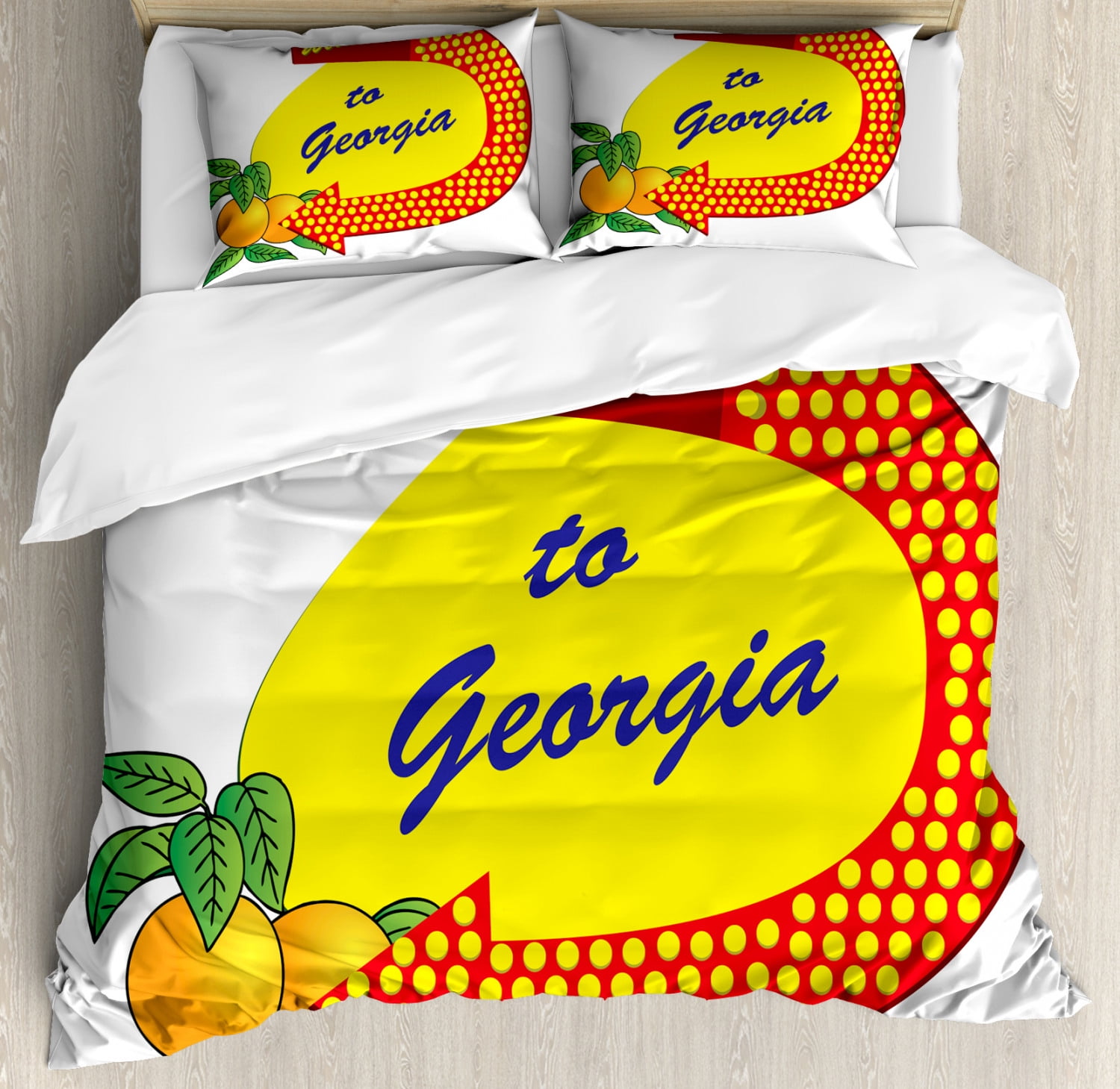 Georgia Duvet Cover Set Queen Size, Symbolic Composition of Peaches and ...