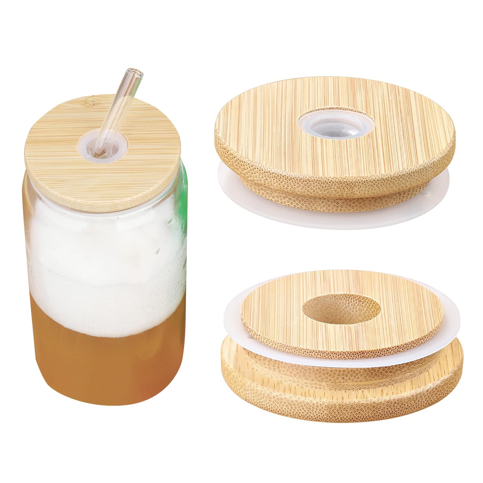Click here for Wifklsiipg Lids For Glass Cups With Straw Hole Woo... prices