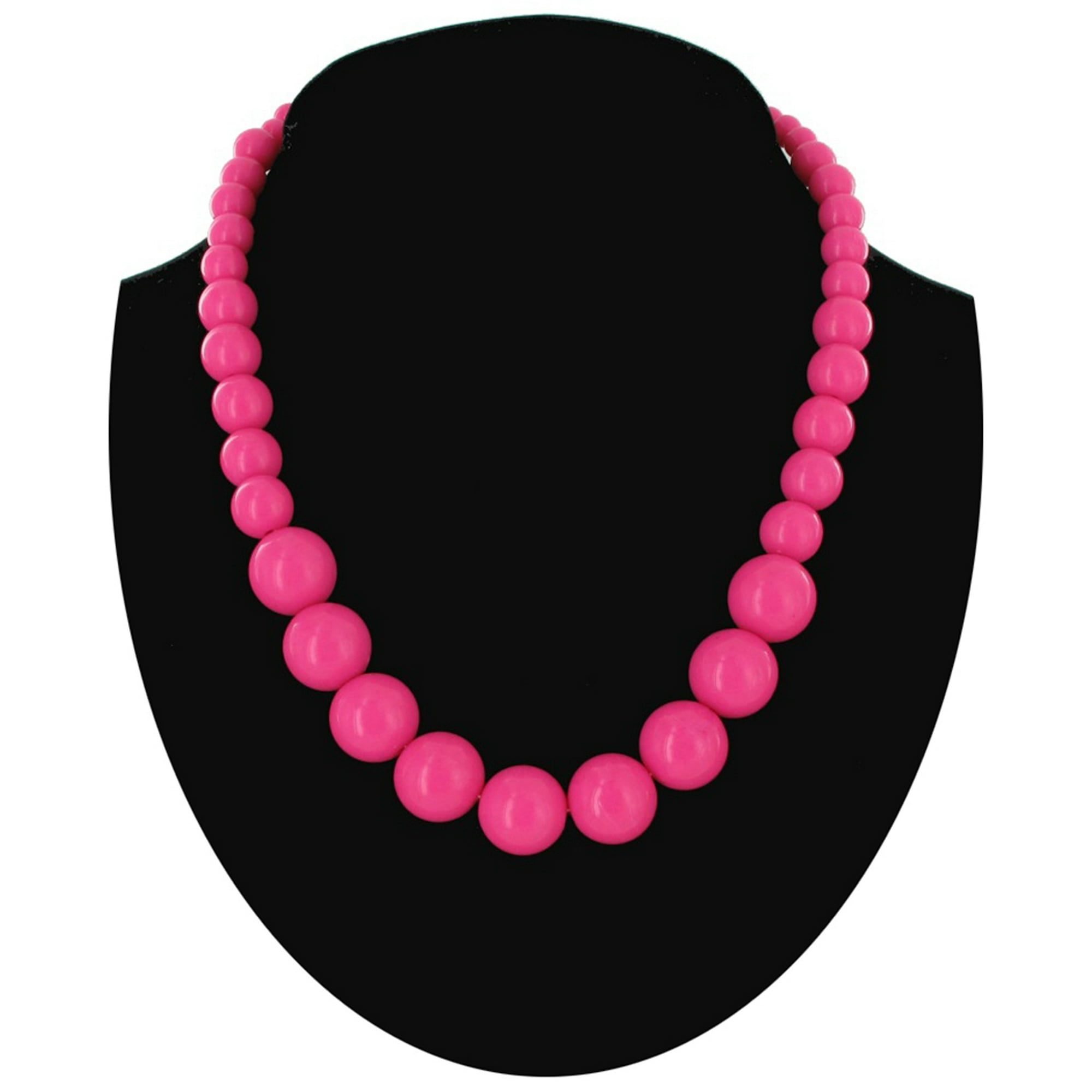 Hot Pink Beaded Necklace