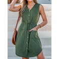 Cupshe Women's Casual V Neck Button Down Short Length Dresses ...