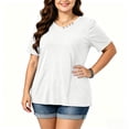 Byworldtasic Plus Size Tops for Women Summer Top Loose Fit Tee Shirts V ...