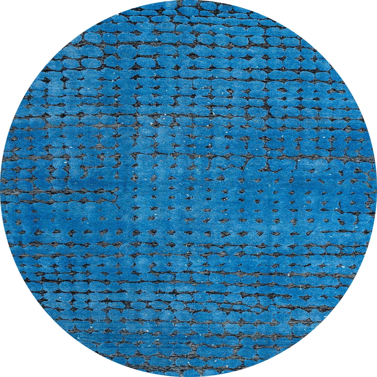 Ahgly Company Indoor Round Abstract Blue Eyes Blue Abstract Area Rugs ...