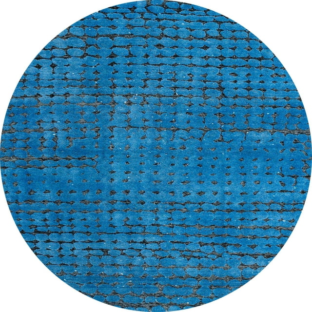 Ahgly Company Indoor Round Abstract Blue Eyes Blue Abstract Area Rugs ...