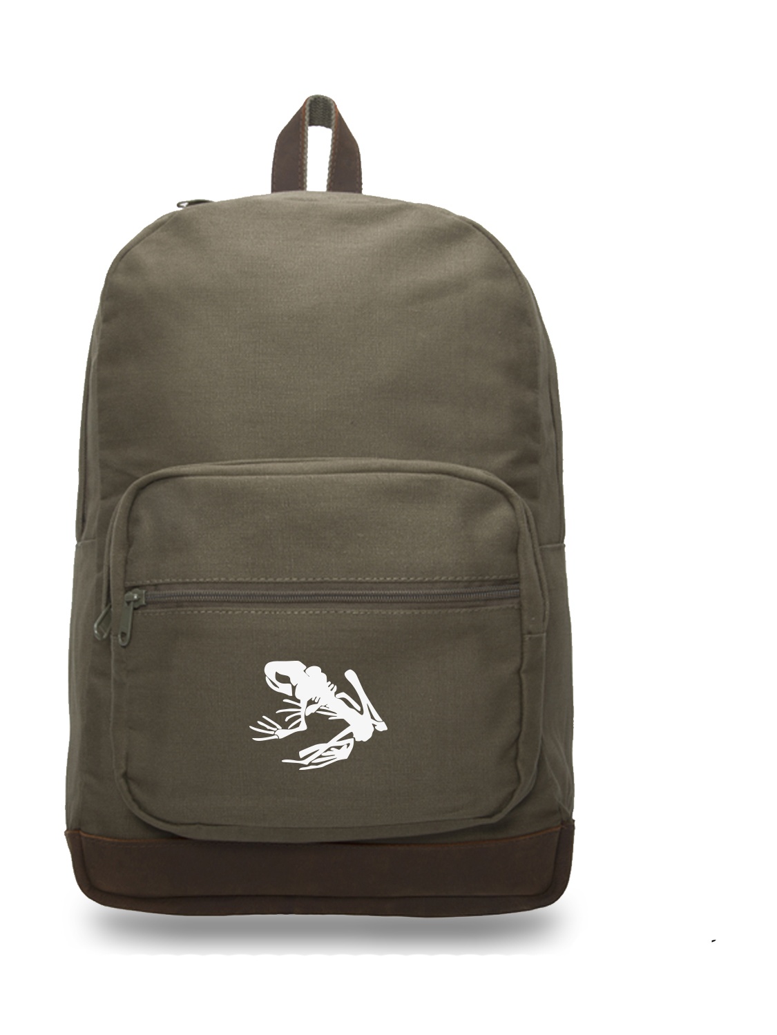 Navy Seal Team DEVGRU Frog Skeleton Backpack with Leather Bottom, Olive ...