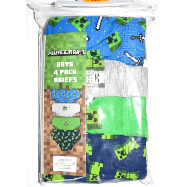 Boys Minecraft Briefs 5 Pack Underwear Kids Pants Ages 8 to 12 Years ...