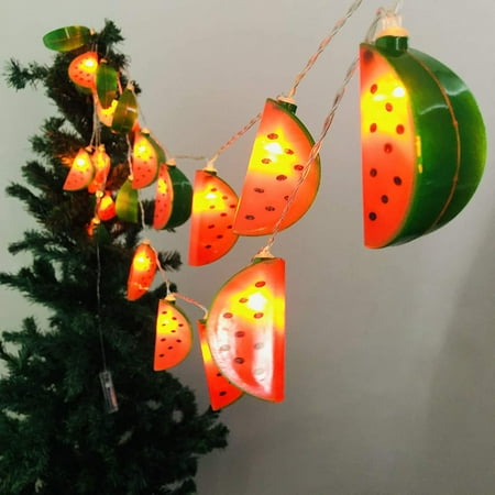Fruit Theme Watermelon String Lights Battery Operated LED Indoor Outdoor Fairy Hanging Lights ...