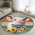 3.3ft Round Rug Cute Pig Area Rugs for Living Room Bedroom Washable Non ...