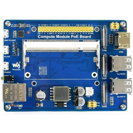 Waveshare Compute Module IO Board with PoE Feature Composite Breakout Board for Developing with ...